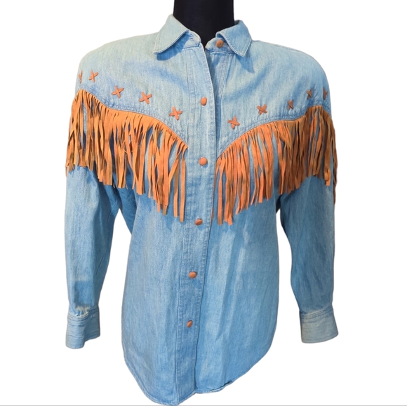 Hairston Roberson | Tops | Vintage Hairston Roberson Fringed Denim ...